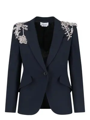 Alexander McQueen Single-breasted Blazer With Decorations - Black
