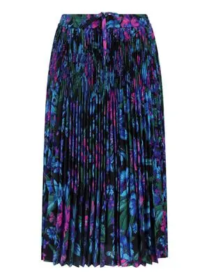 Loro Piana Silk Midi Skirt Multi