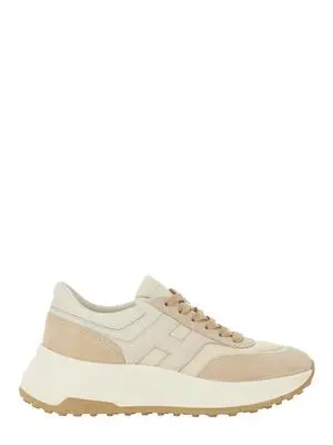 Hogan Leather Sneakers - Beige