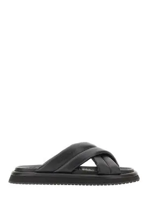 Dolce & Gabbana Nappa Effect Fabric Sandal - Black