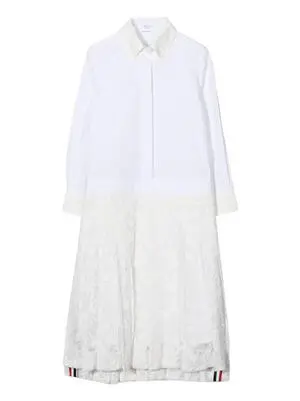 Thom Browne Pleated Bottom Shirtdress - White