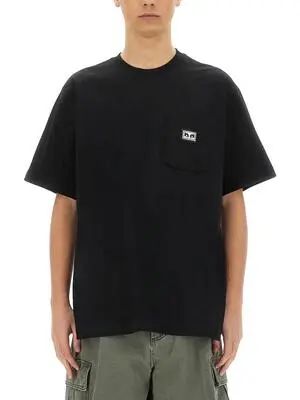 Obey Eyes" T-shirt With Pocket - Black