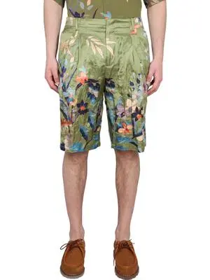 Etro Floral Print Bermuda Shorts - Green