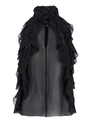 Alexander McQueen Silk Top Black