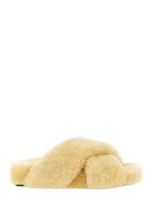 JIL SANDER Shearling Sandal - Powder