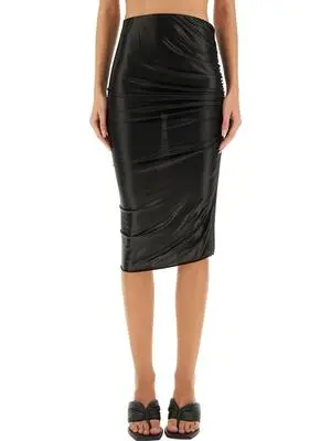 Rick Owens Draped Midi Skirt - Black