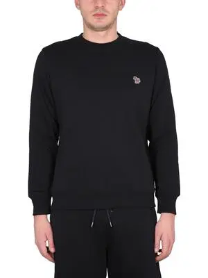 Paul Smith Sweatshirt With Zebra Embroidery - Black
