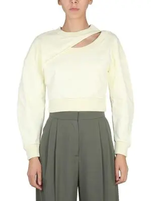 Alexander McQueen Cropped Sweatshirt - Ivory
