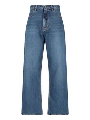 Alaïa Low Waist Denim Jeans - Blue