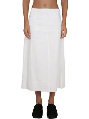 JIL SANDER Cotton Midi Skirt - White