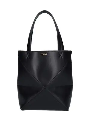 Loewe Puzzle Fold Mini Tote Bag - Black