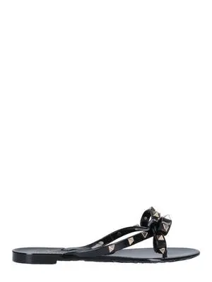 Valentino Garavani Rockstud Thong Sandals - Black