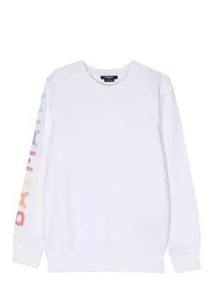 Balmain Crewneck Sweatshirt With Logo - White