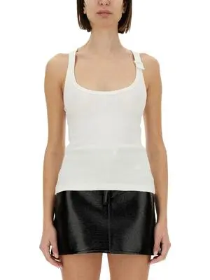 COURREGES Ribbed Tank Top - White