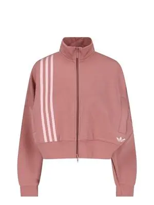 Adidas Off Placed 3 Stripes Zipped Sweatshirt - Pink