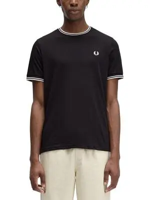 Fred Perry Double Stripe T-shirt - Black