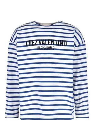 Valentino Garavani Chez' Striped T-shirt - Blue