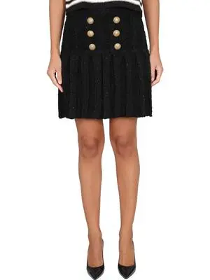 Balmain Skirt With Buttons - Black