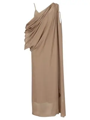 Khaite Draped Maxi Dress - Beige