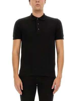 TOM FORD Piquet Polo - Black