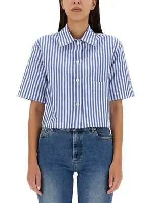 MARGARET HOWELL Candy Stripe Shirt - Blue