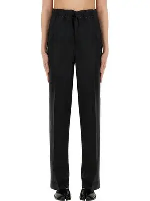 MAISON MARGIELA Wool And Mohair Wide Leg Pants - Black