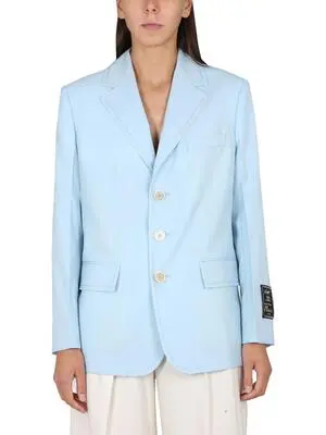 Marni Cool Wool Long Blazer - Azure