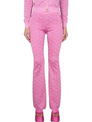Versace Jacquard Pants With Greek Print - Pink