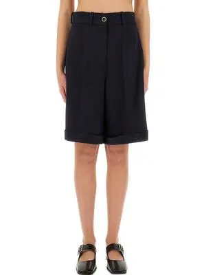 Patou Wool Bermuda Shorts - Blue