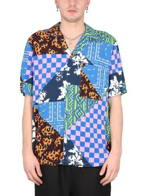 MARCELO BURLON COUNTY OF MILAN Hawaii Mix & Match Shirt - Blue