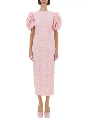 Remain Birger Christensen Lace Midi Dress - Pink