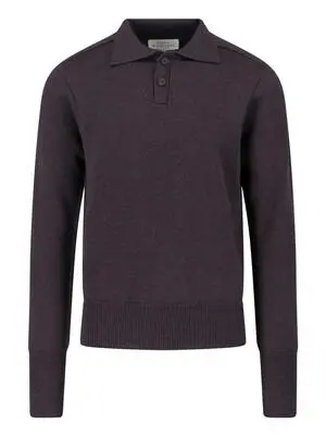 Studio Nicholson Merino Wool Polo Sweater - Brown