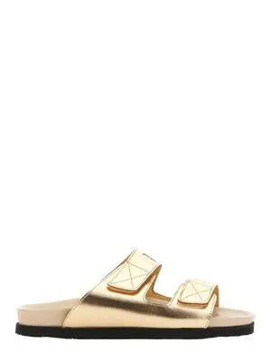 Palm Angels Sandal With Logo - Gold