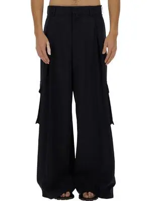 Dries Van Noten Wide Leg Cargo Trousers - Blue