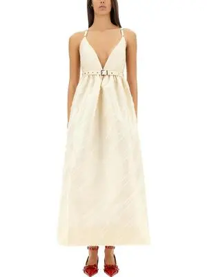 GANNI Taffeta Dress - Beige