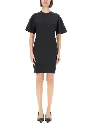 COURREGES Short Cotton Dress - Black
