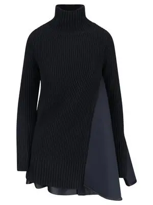Sacai Knitted Dress - Black