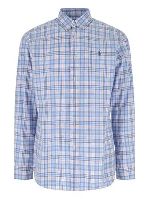 Polo Ralph Lauren Check Logo Shirt - Light Blue