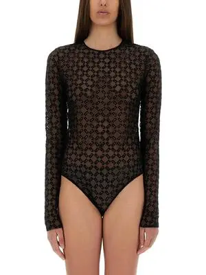 Givenchy Monogram Tulle Bodysuit - Black