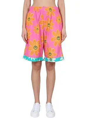 BARROW Sunflower Print Bermuda Shorts - Fuchsia