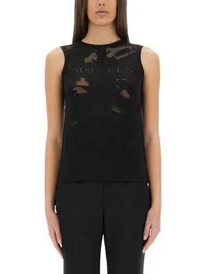 Alexander McQueen Top With Inserts - Black