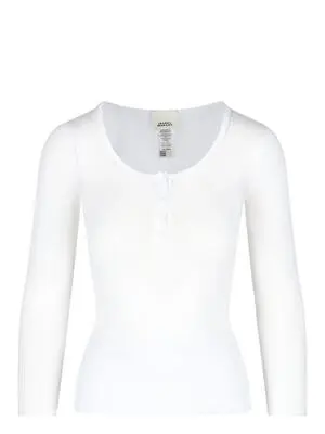 Isabel Marant Lamyli Ribbed Top White