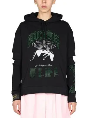Raf Simons Logo Print Hoodie - Black