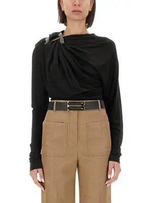 Victoria Beckham Draped Top - Black