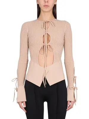 ANDREĀDAMO Knitted Cardigan - Powder