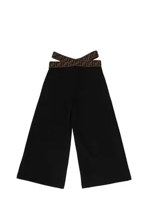 Fendi Wide Leg Sweatpants - Black