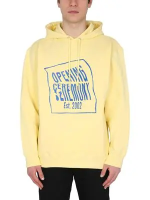 Opening Ceremony Hoodie With Drawstring - Yellow
