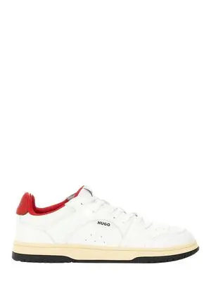 Hugo Leather Lace Up Sneakers - White