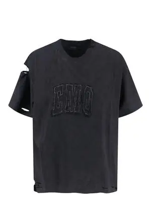 Balenciaga Destroyed Logo T-shirt - Black
