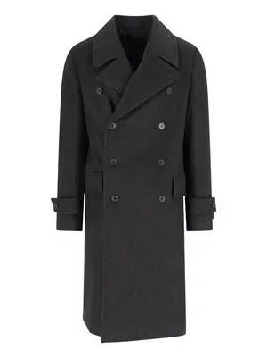 Loewe Double-breasted Wool Coat - Gray
